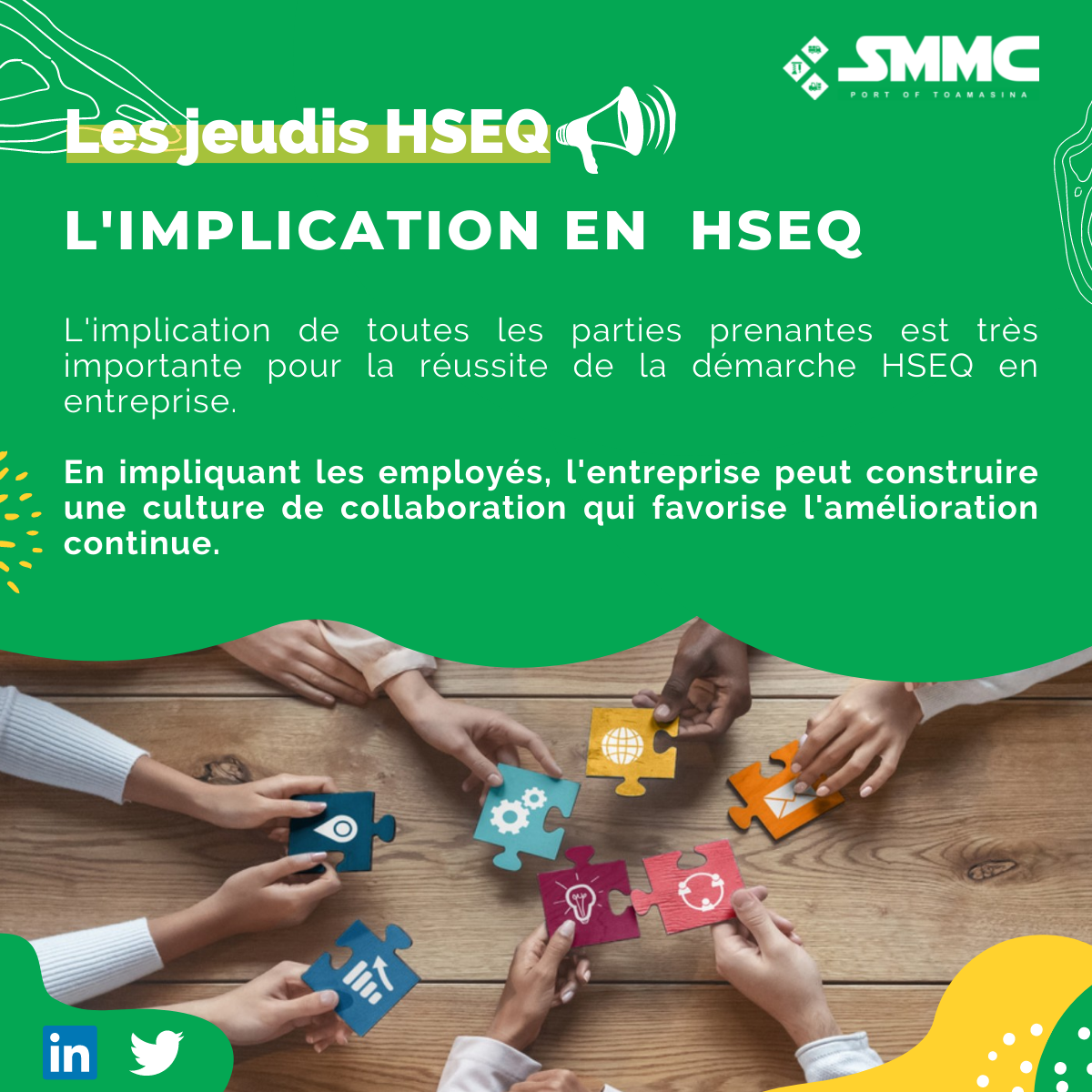 Involvement in HSEQ — S.M.M.C. Company
